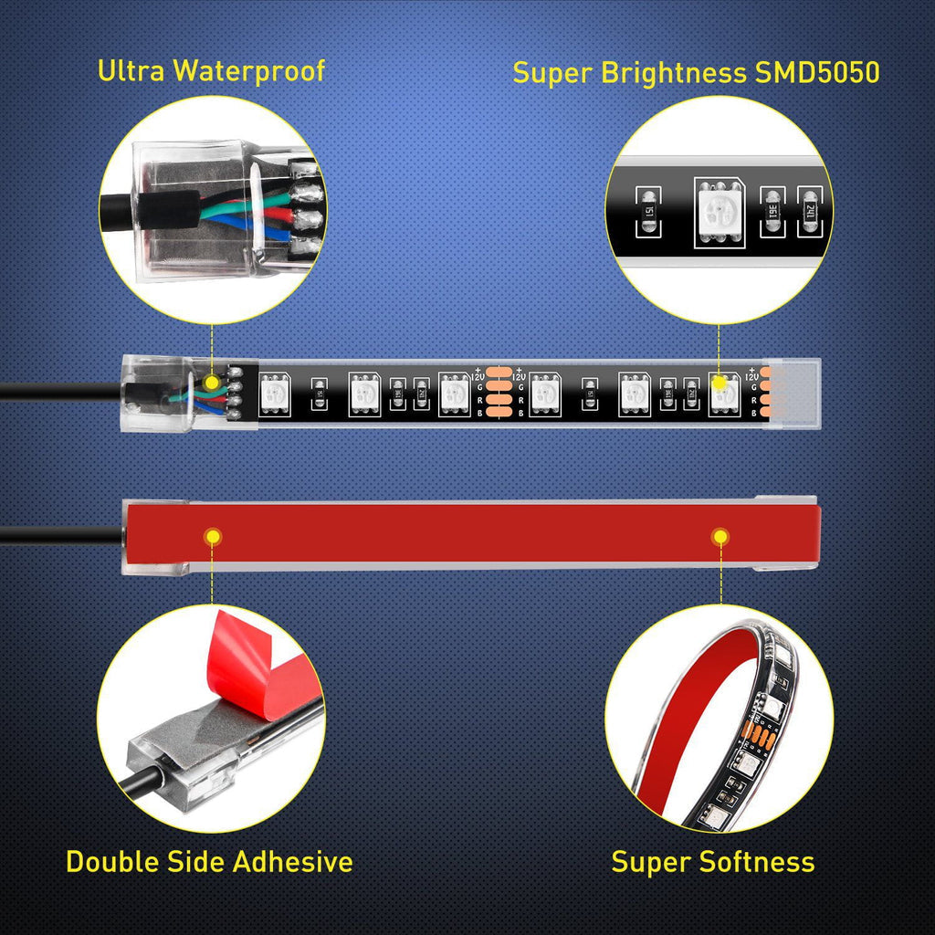 Motorcycle RGB Led Light Kit Wireless Remote (12 Pcs) – passion 4x4 store