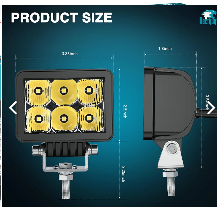 3.3" 6LED Spot Flood Built-in EMC LED Pod Lights (Pair) 3000LM ...